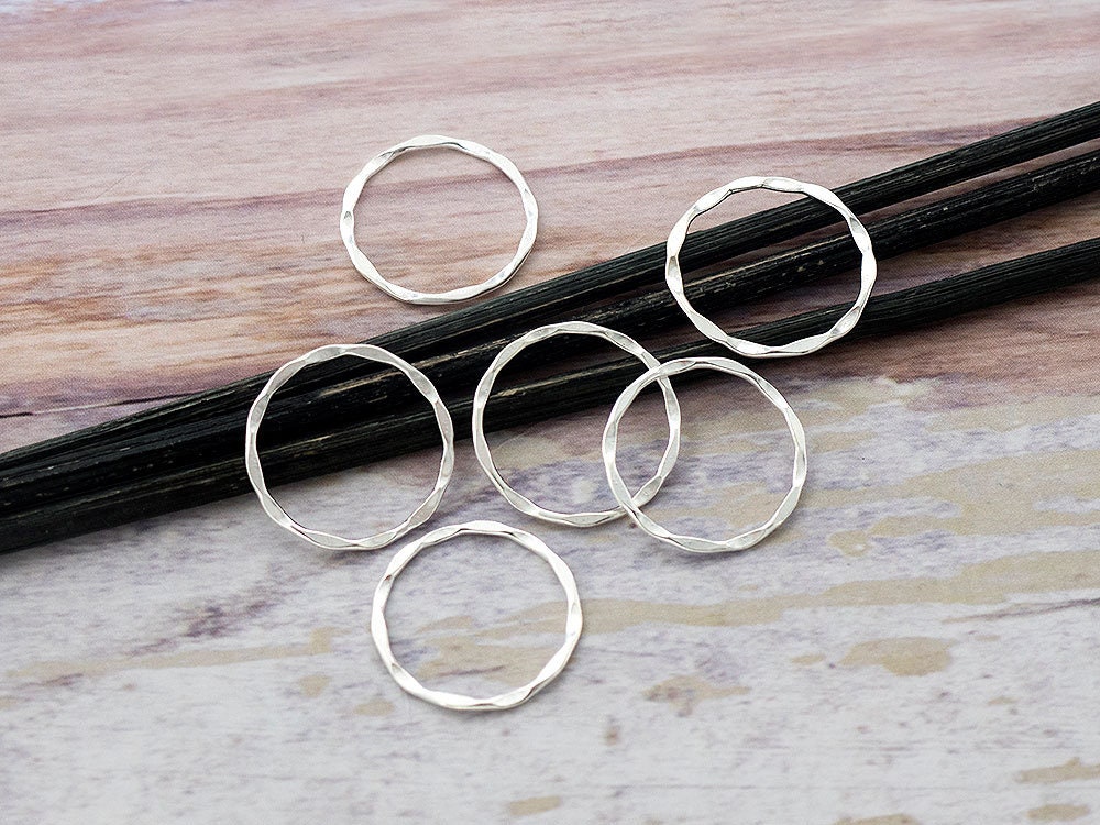 6 of 925 Sterling Silver Hammered Circle Closed Rings | Etsy