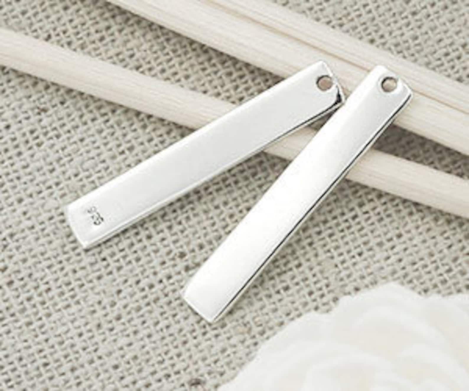 4 of 925 Sterling Silver Rectangle Blank Charms 3.8x24mm. . :tk0027 - Etsy