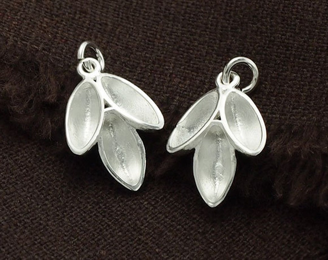 2 of 925 Sterling Silver Flower Charms 12x15mm.,matte Finish :th2088 - Etsy