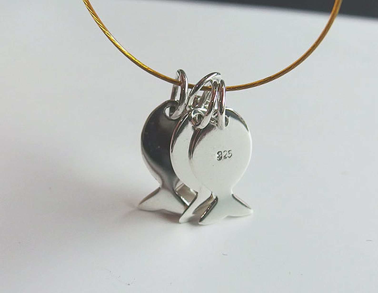 4 of 925 Sterling Silver Fish Charms, Tiny Charms 6x11 Mm. Polish ...