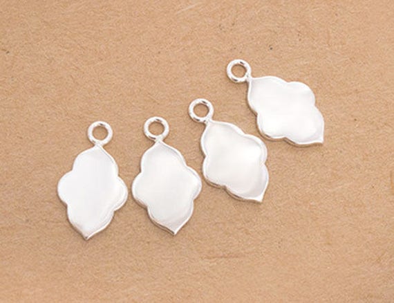 4 of 925 Sterling Silver Moroccan Style Drop Charms 9x13mm. | Etsy
