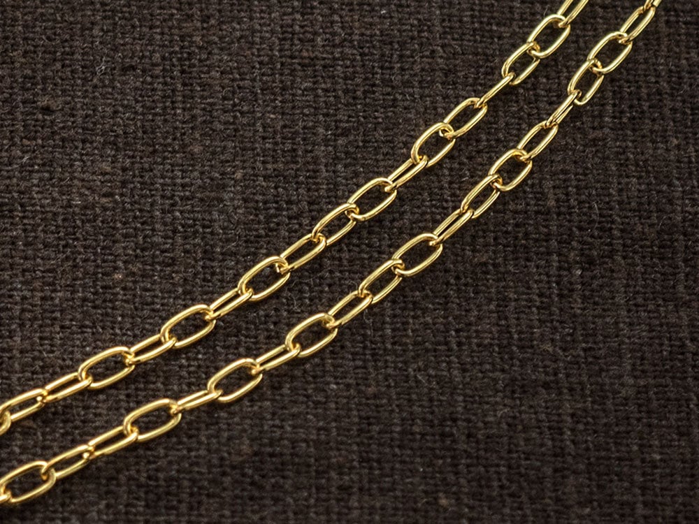 40 Inches of 925 Sterling Silver Gold Vermeil Style Chain 2x4 Mm ...