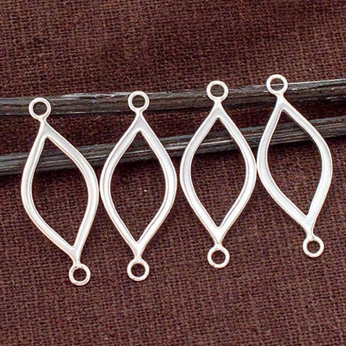 4 of 925 Sterling Silver Marquise Drop Links Connectors - Etsy