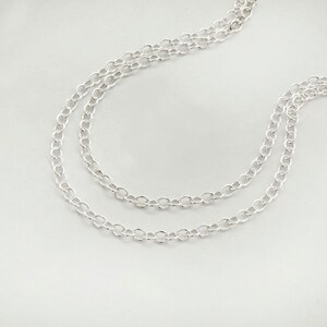 40 Inches of 925 Sterling Silver Cable Chain 2.3x1.9 Mm. Delicate Chain ...