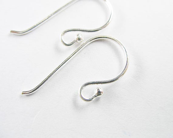 6 Pairs of 925 Sterling Silver Ear Wires 9x18 Mm. ,#21 AWG Wire :th0922 ...