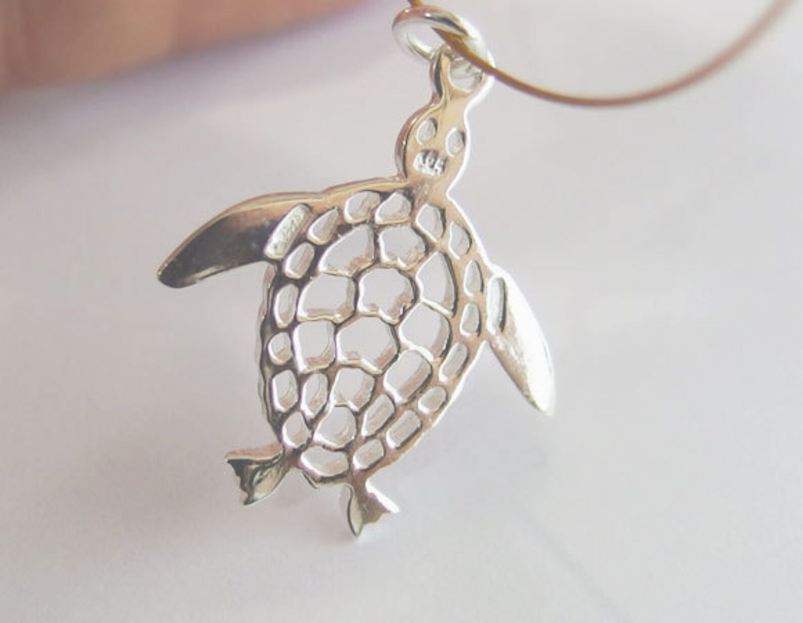 2 of 925 Sterling Silver Turtle Pendants 20x23mm.polish Finished ...