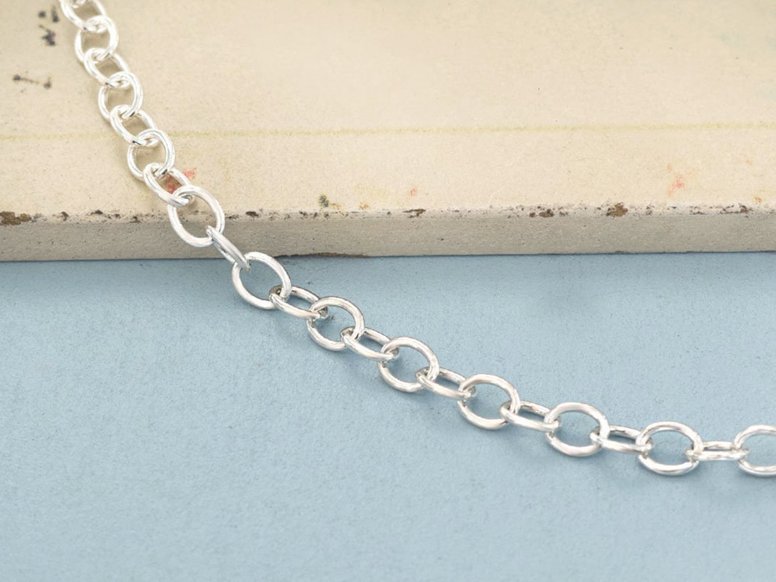 18 Inches of 925 Sterling Silver Chain 4x5 Mm. :th0147 - Etsy