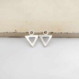 4 of 925 Sterling Silver Triangle Charms 8.5x7.5 Mm. Polish Finished ...