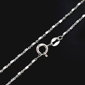 16 Inches of 925 Sterling Silver Cube Bead Chain Necklace 1 X 1.5mm ...