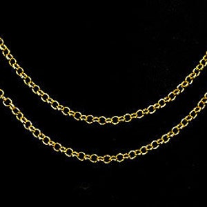 27 Inches of 925 Sterling Silver Gold Vermeil Style Rolo Chain 1.6 Mm ...