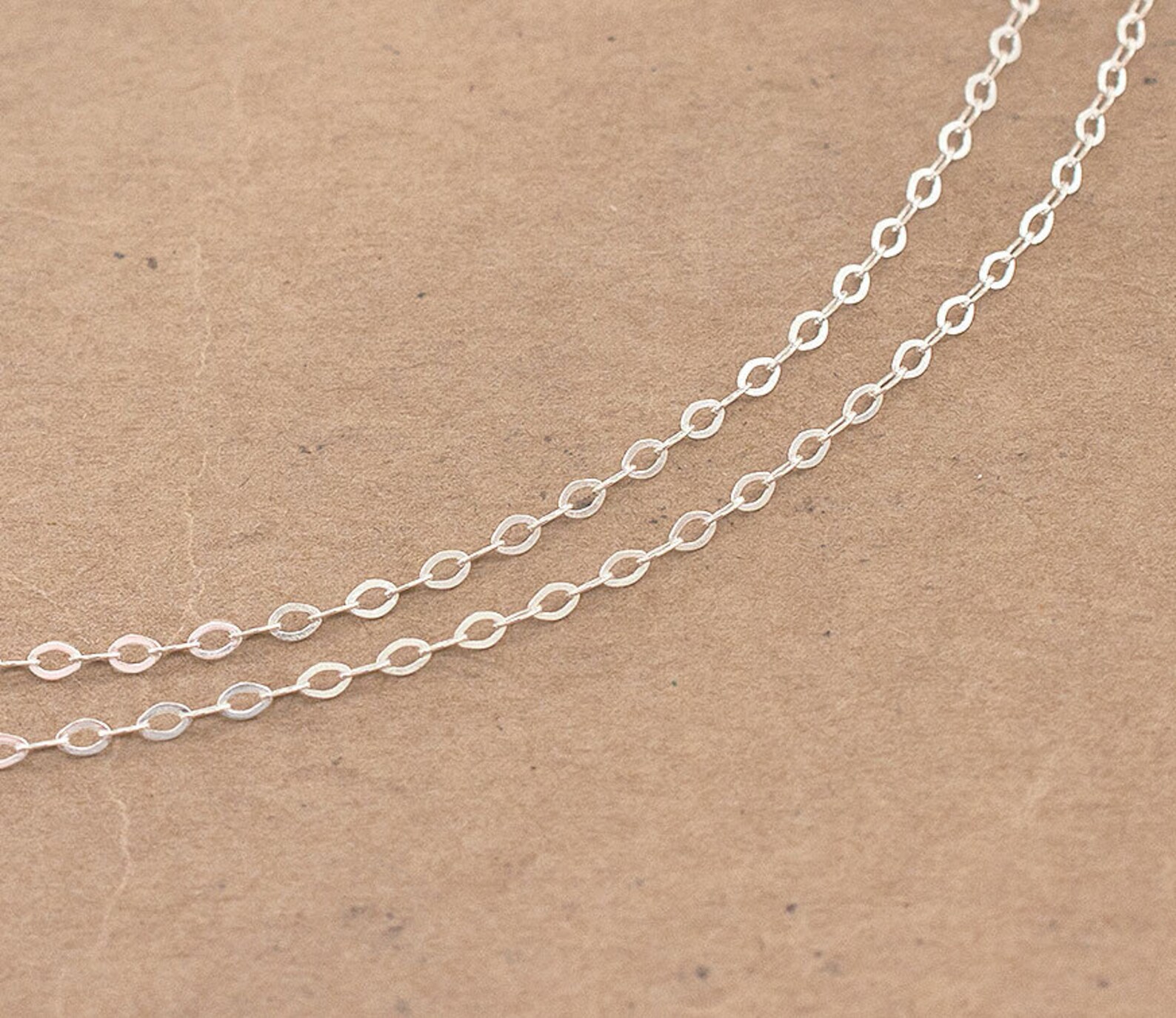 40 Inches of 925 Sterling Silver Marquise Chain 1.5x2.5 Mm. Delicate ...