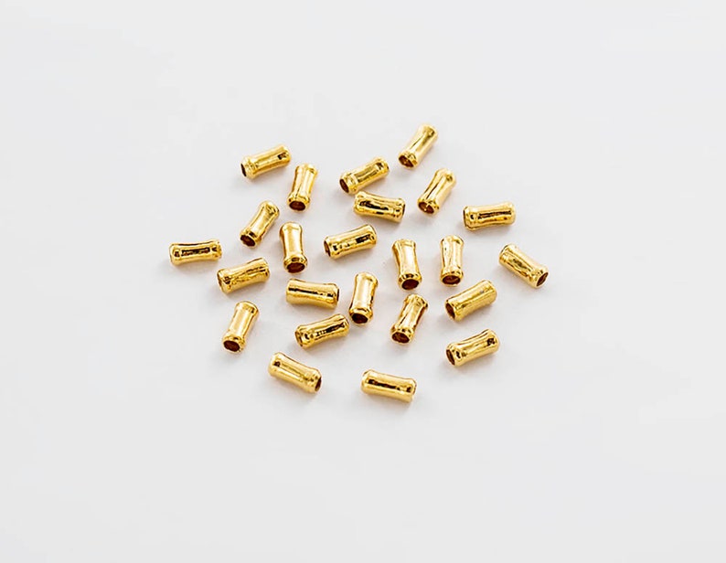 20 of Karen Hill Tribe Gold Vermeil Style Hourglass Beads 2x5 Mm ...