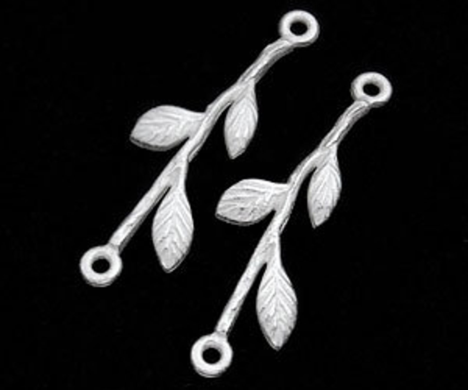 2 of 925 Sterling Silver Leaf Branch Links Connectors | Etsy