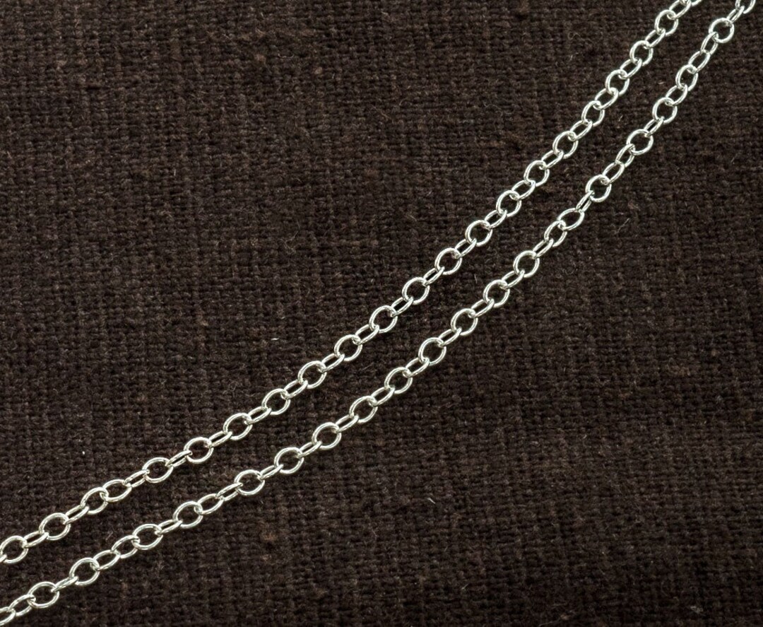 40 Inches of 925 Sterling Silver Cable Chain 2.3x1.9 Mm. Delicate Chain ...