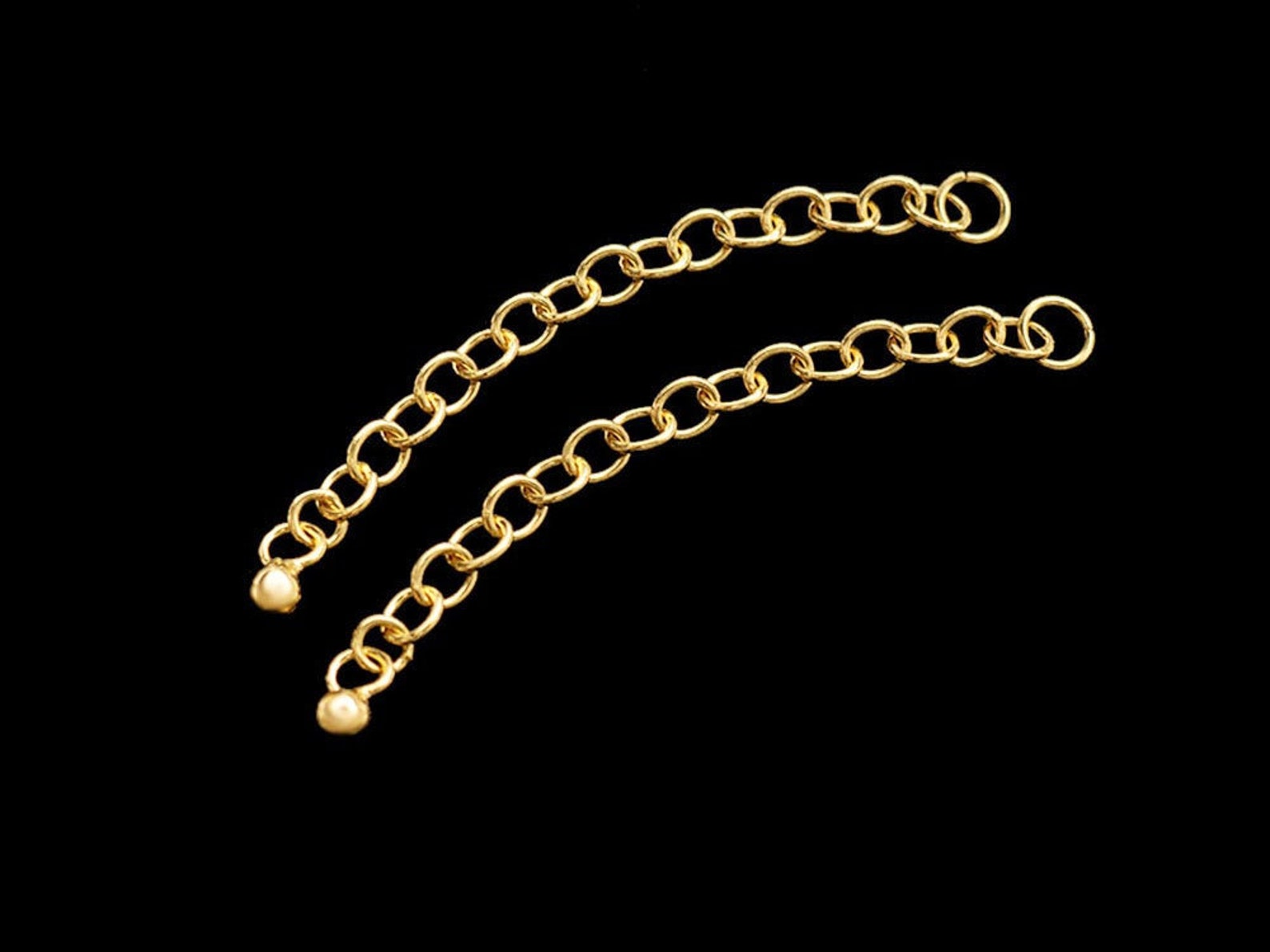2 of 925 Sterling Silver Gold Vermeil Style Extension Chains - Etsy