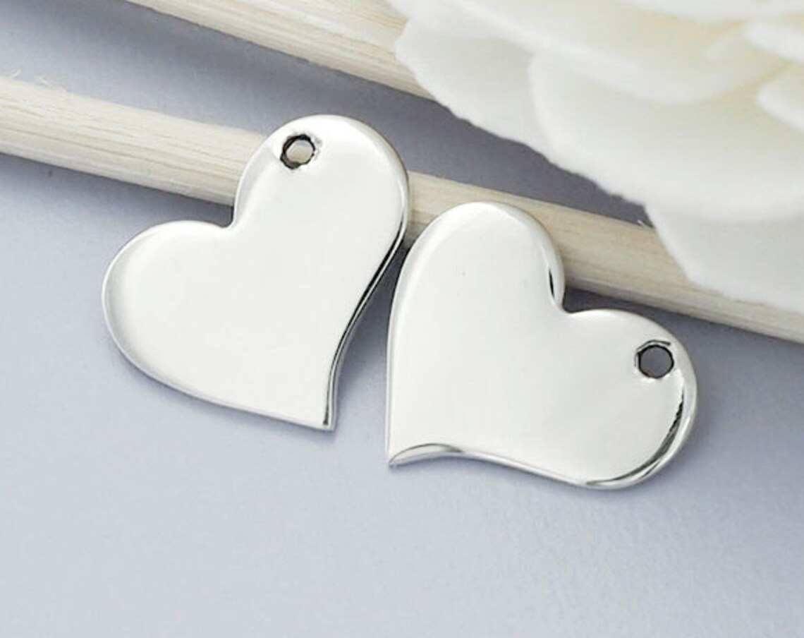 4 of 925 Sterling Silver Heart Charms 11x12.5 Mm. . :tk0029 - Etsy