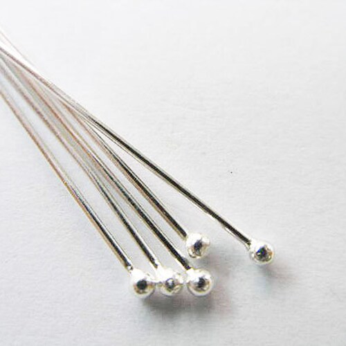 40 of 925 Sterling Silver Head Pins 30x0.5 Mm. 25 AWG Wire - Etsy