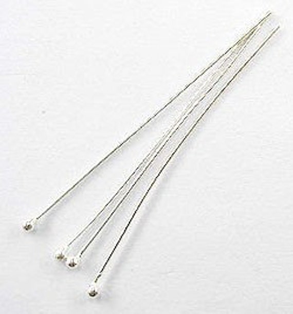 25 of 925 Sterling Silver Head Pins 39.5 mm. :th0824 | Etsy