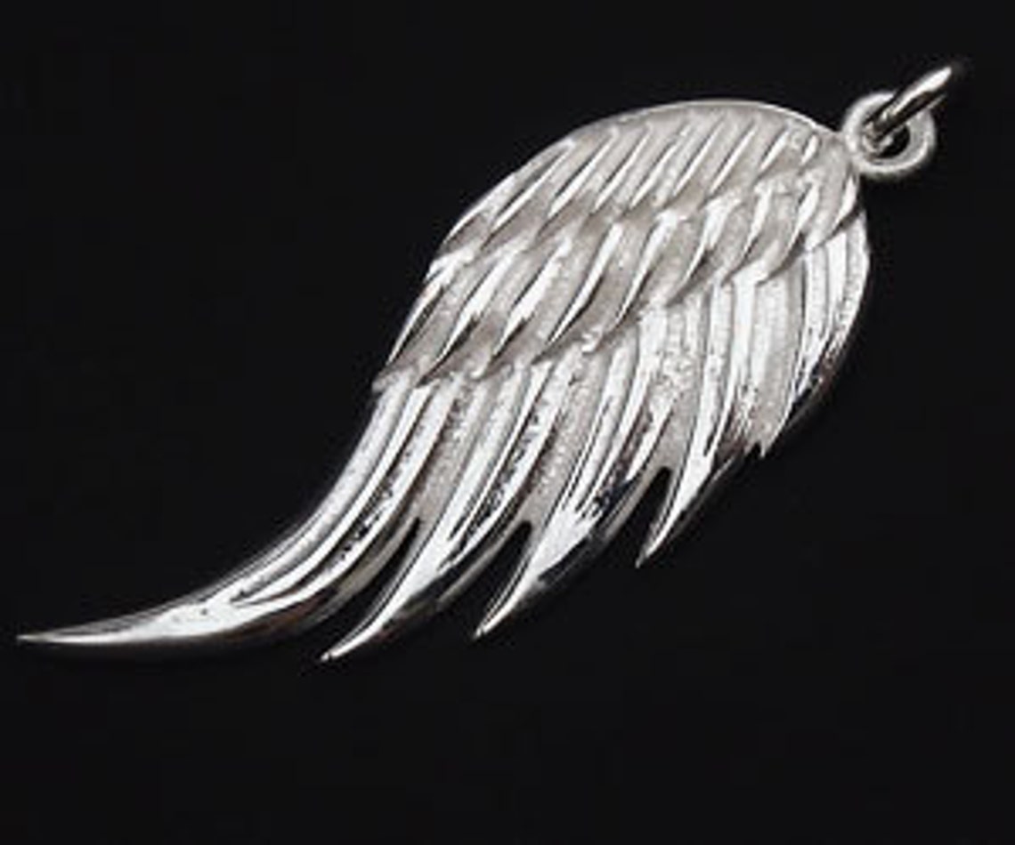 1 of 925 Sterling Silver Angel Wing Pendant 14x34mm. :th1743 - Etsy