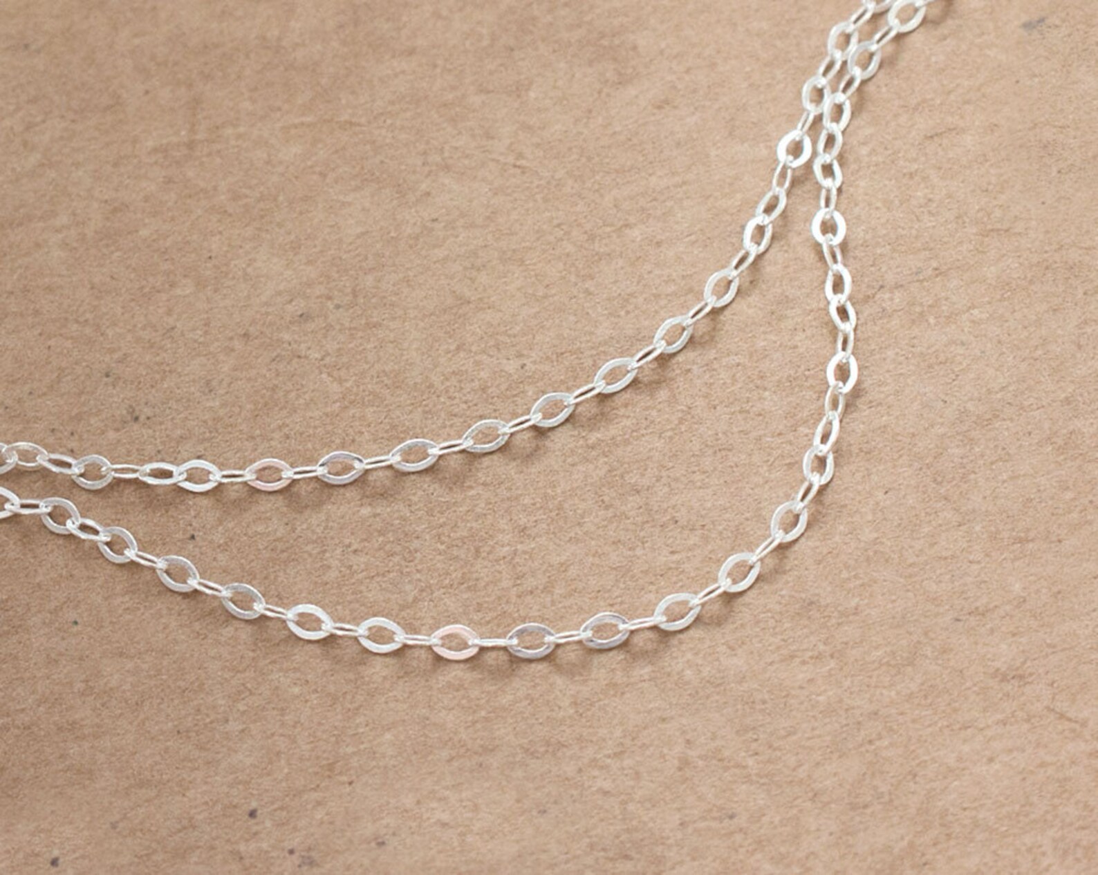 40 Inches of 925 Sterling Silver Marquise Chain 1.5x2.5 Mm. Delicate ...