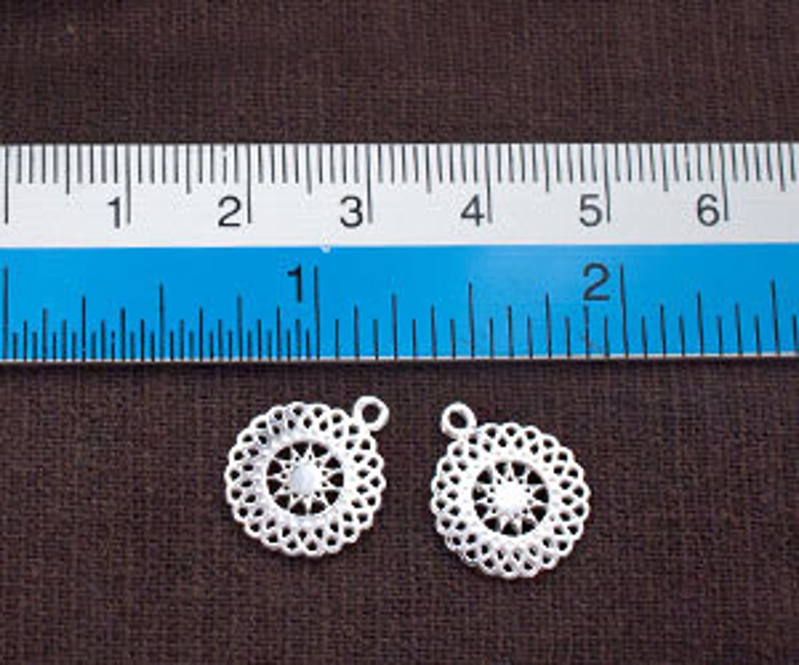2 of 925 Sterling Silver Filigree Sun Charms 13 Mm.polished | Etsy
