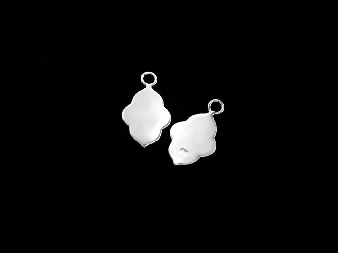 4 of 925 Sterling Silver Moroccan Style Drop Charms 9x13mm. Polish ...