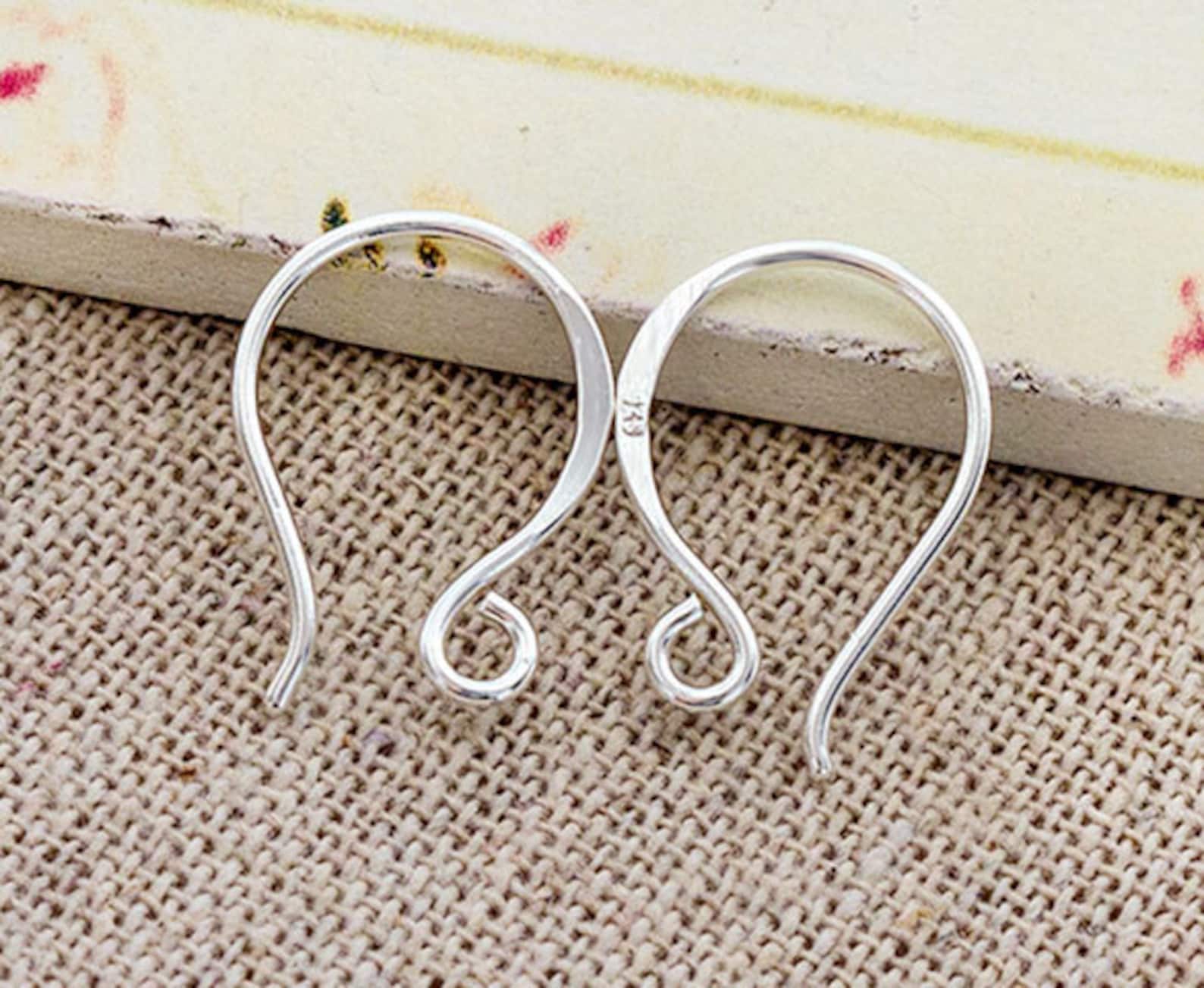 5 Pairs of 925 Sterling Silver Ear Wires 12x17 Mm. 20 AWG - Etsy