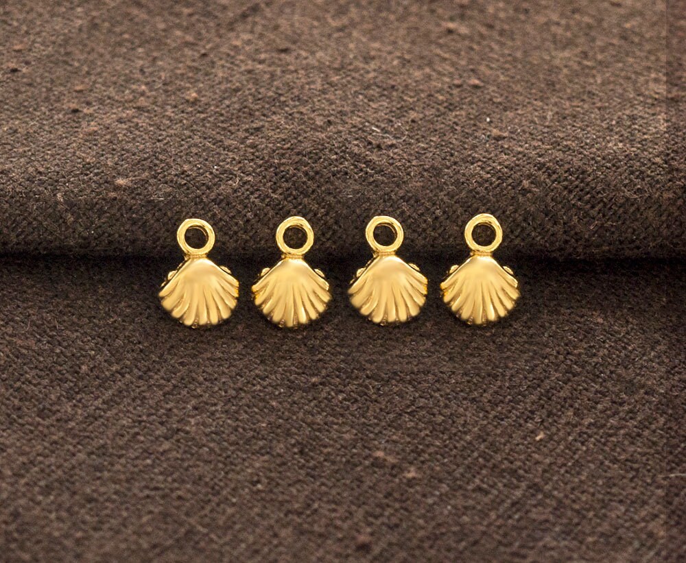 4 of 925 Sterling Silver Gold Vermeil Style Small Scallop | Etsy