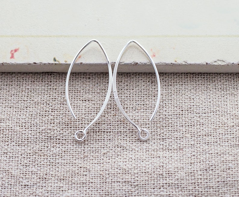 5 Pairs of 925 Sterling Silver Ear Wires 12x28 Mm. :th0973 - Etsy