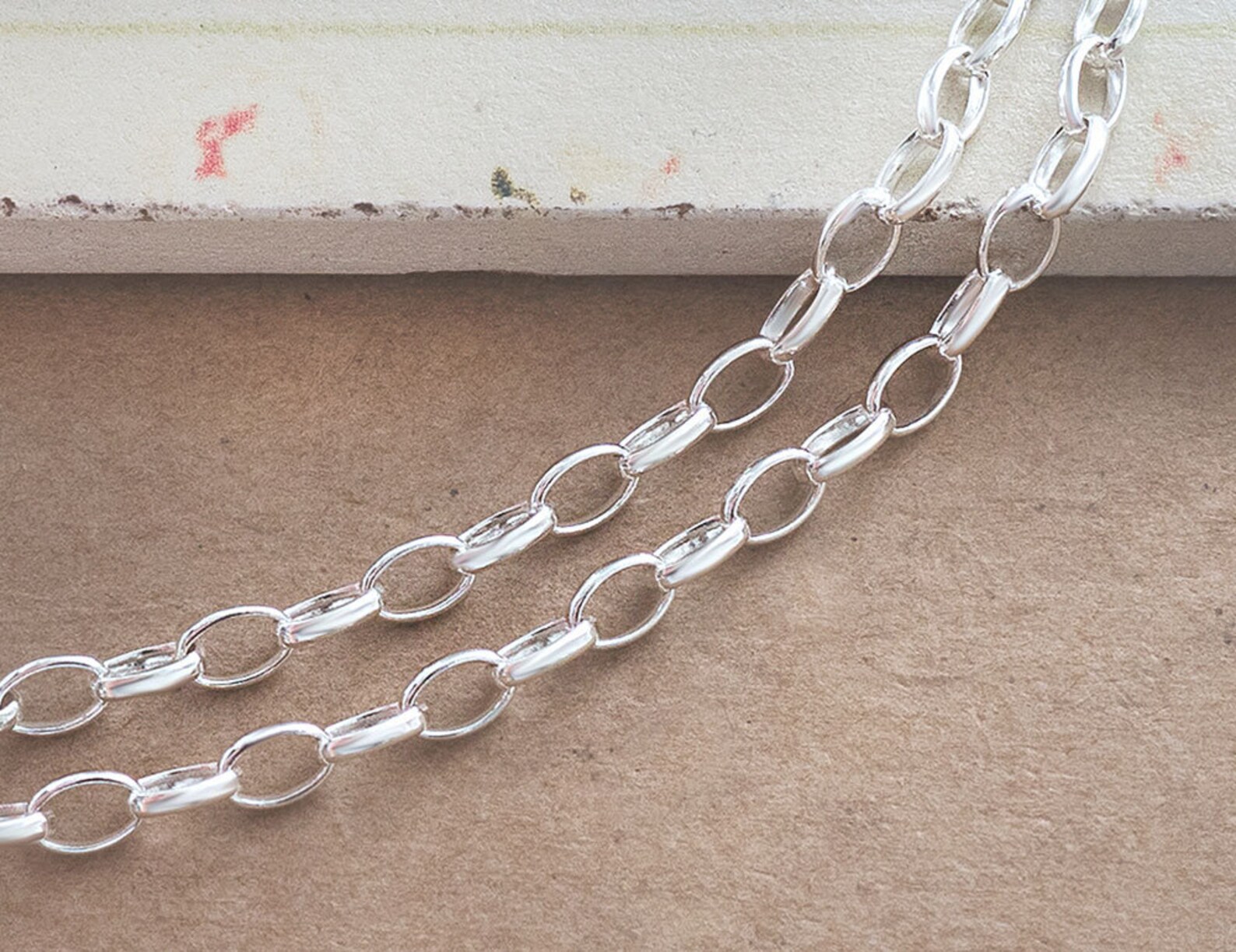 18 Inches of 925 Sterling Silver Oval Chain 3x5 Mm. :th0936 | Etsy