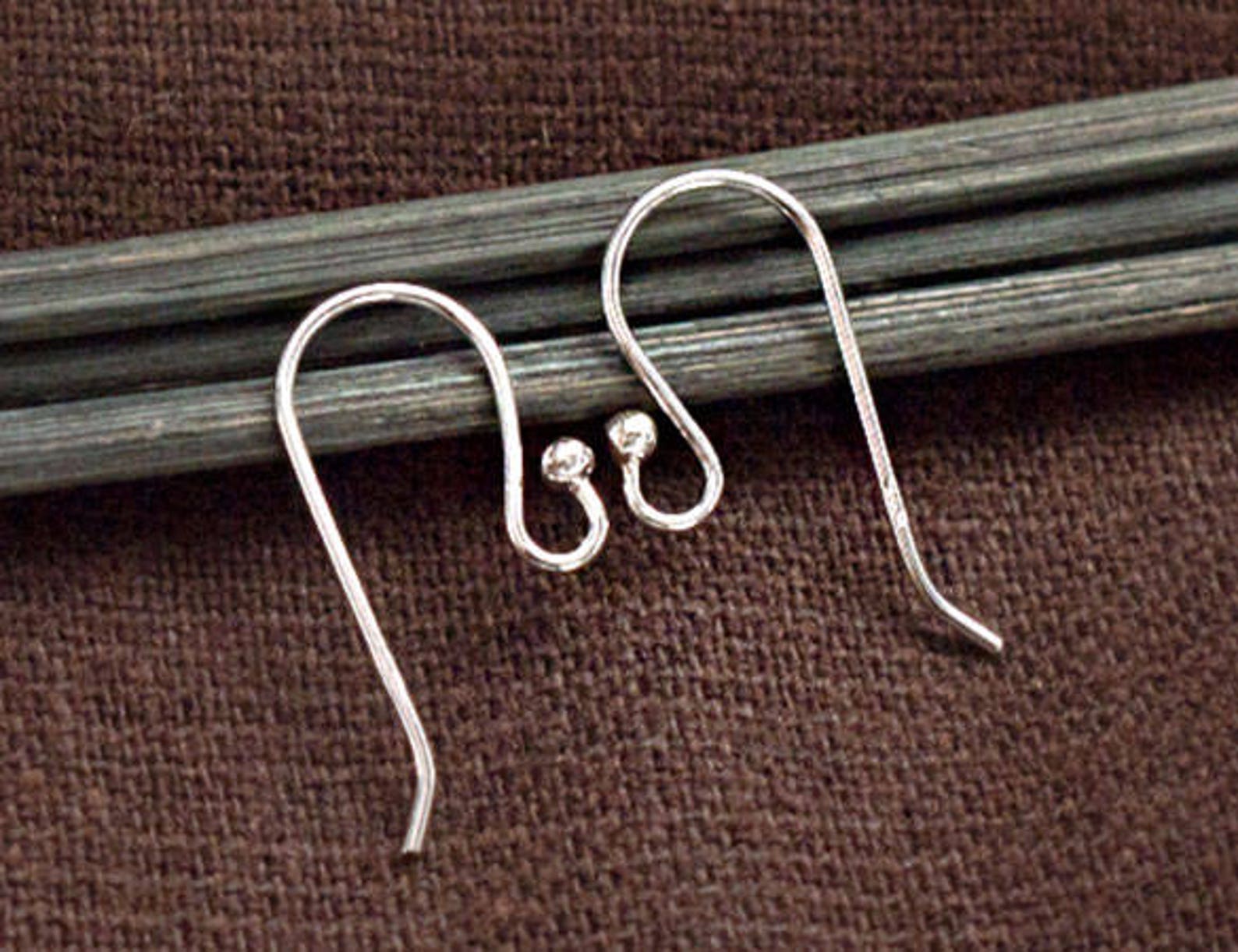 5 Pairs of 925 Sterling Silver Ear Wires 8x19 Mm. 21 AWG. - Etsy