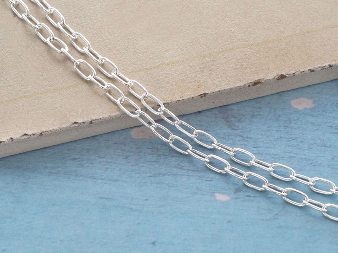 30 Inches of 925 Sterling Silver Chain 3x5 Mm. :th0578 - Etsy