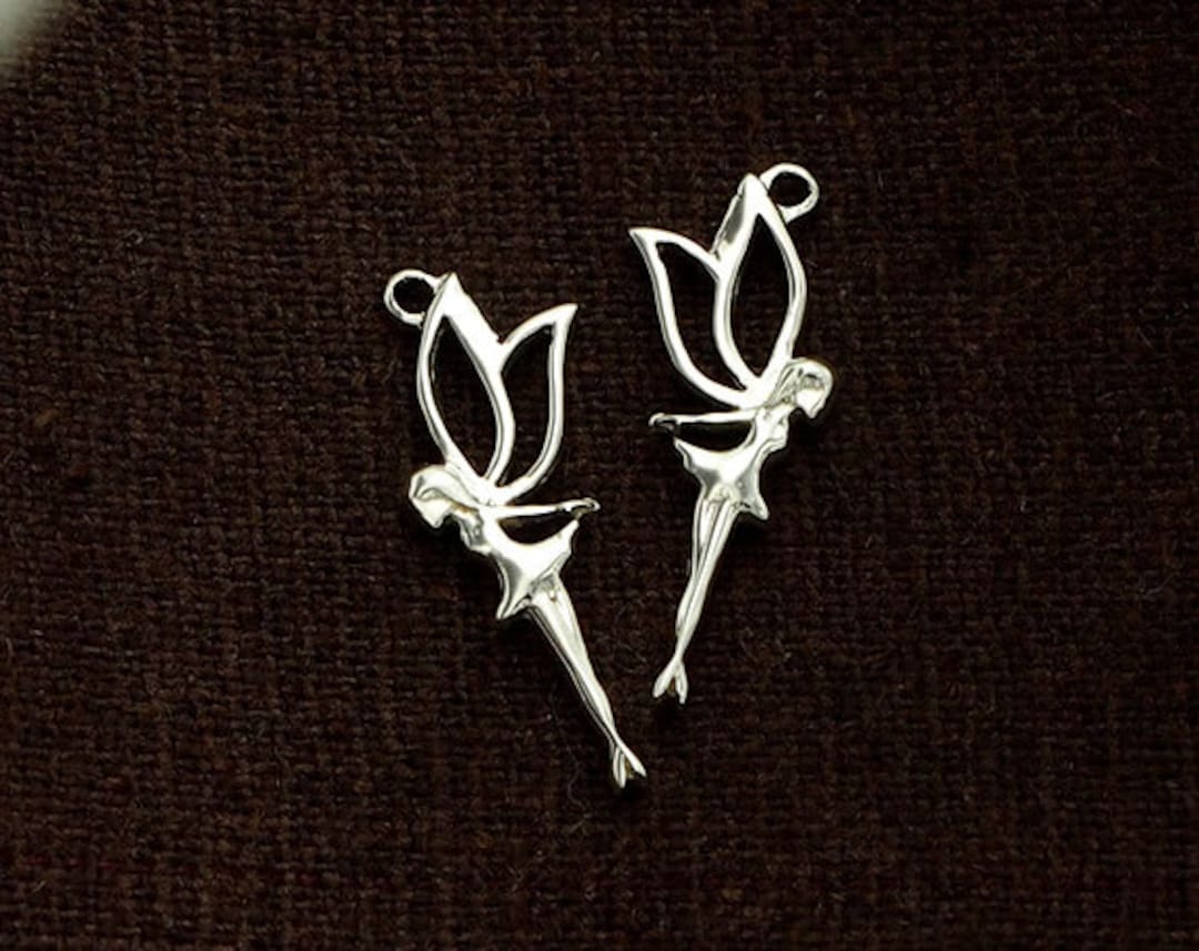 2 of 925 Sterling Silver Fairy Charms 9x21mm. Polish Finished - Etsy