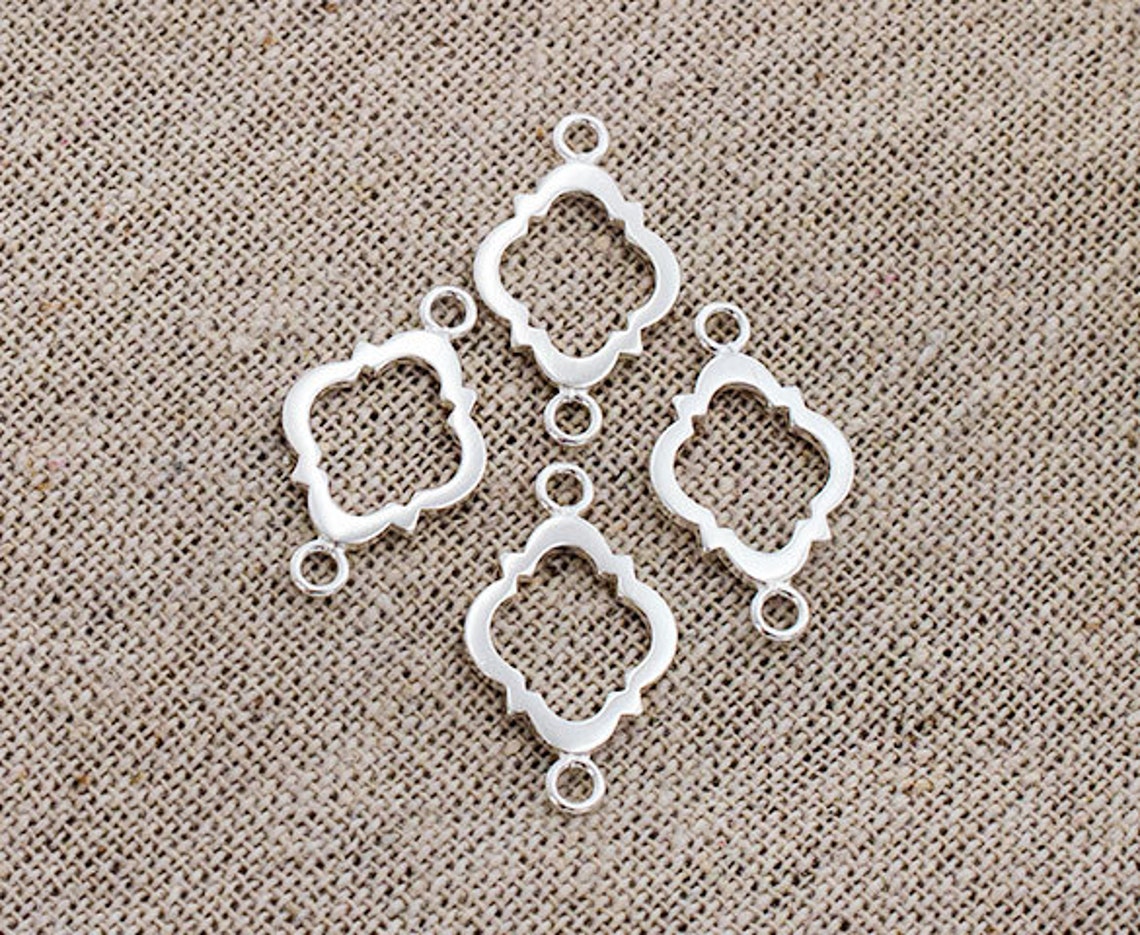 4 of 925 Sterling Silver Moroccan Style Drop Links Connectors - Etsy