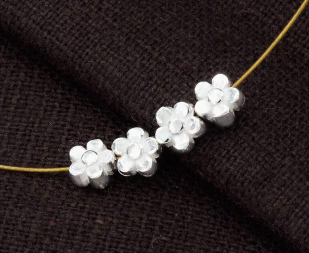 4 of 925 Sterling Silve Little Flower Beads 4.5mm. :th2462 - Etsy