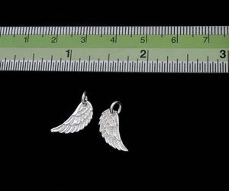 2 of 925 Sterling Silver Angel Wing Charms 6x15mm. :th1831 | Etsy