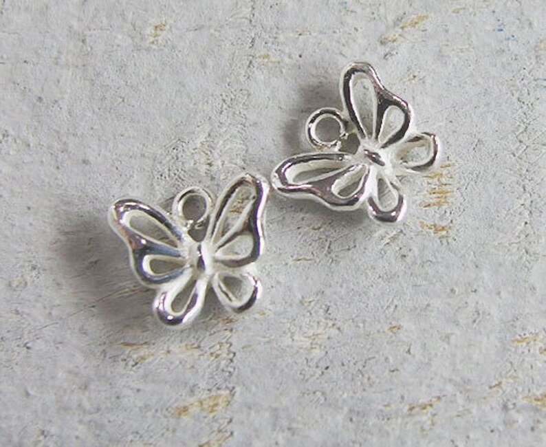 4 of 925 Sterling Silver Small Butterfly Charms 6.5x8 Mm. - Etsy