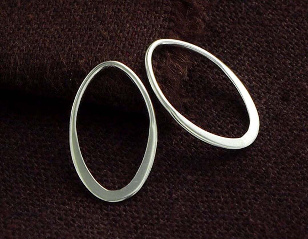 4 of 925 Sterling Silver Oval Links, Connectors 12x19.5 Mm. :tk0015 - Etsy