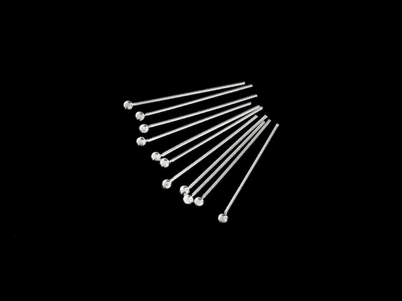 40 of 925 Sterling Silver Head Pins 19x 0.5 Mm. #25 AWG Wire :th0320 - Etsy