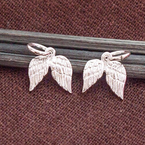 4 of 925 Sterling Silver Angel Wing Charms 4.5x9mm. Tiny - Etsy