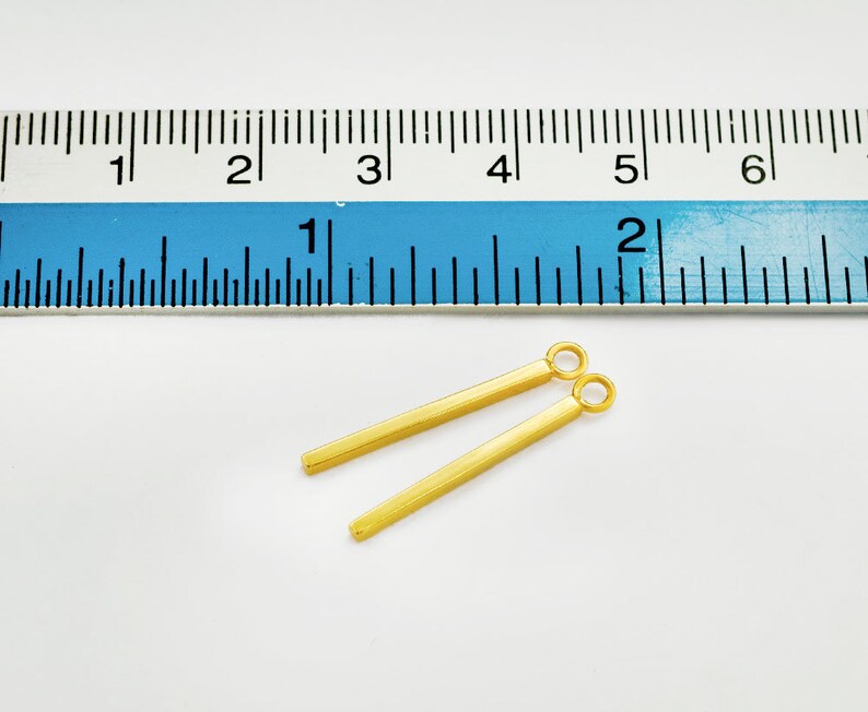 2 of 925 Sterling Silver Gold Vermeil Style Rectangle Stick - Etsy