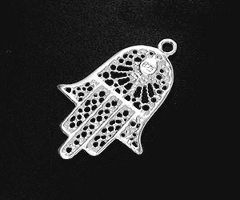 1 of 925 Sterling Silver Hand of Fatima Pendant 18x24mm. - Etsy