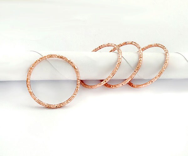 4 of 925 Sterling Silver Rose Gold Vermeil Style Diamond Cut Circle ...