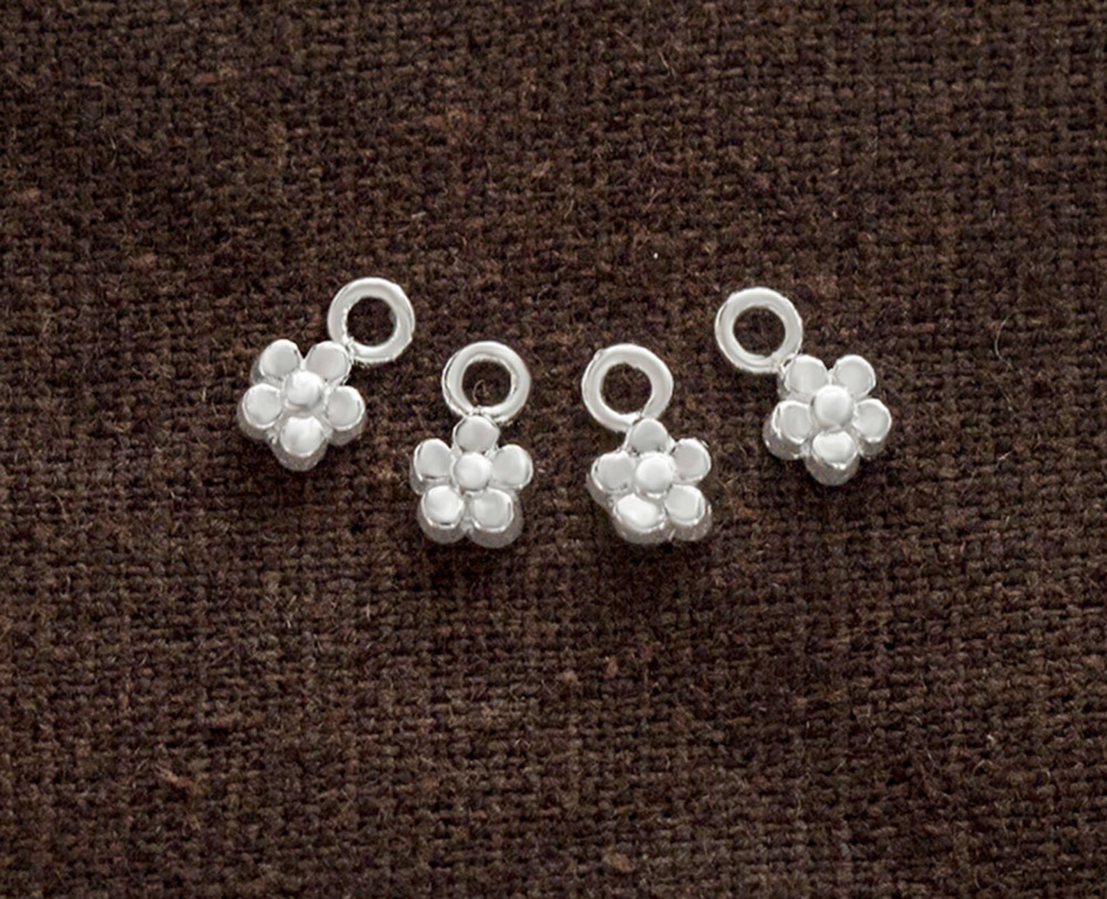 4 of 925 Sterling Silver Tiny Flower Charms 4.6mm. :tm0218 - Etsy