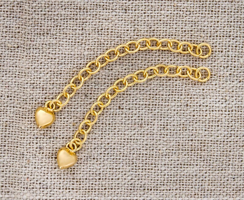 2 of 925 Sterling Silver Gold Vermeil Style Extension Chains - Etsy