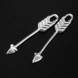 2 of 925 Sterling Silver Arrow Charms 3.5x23 Mm.,delicate Charms ...