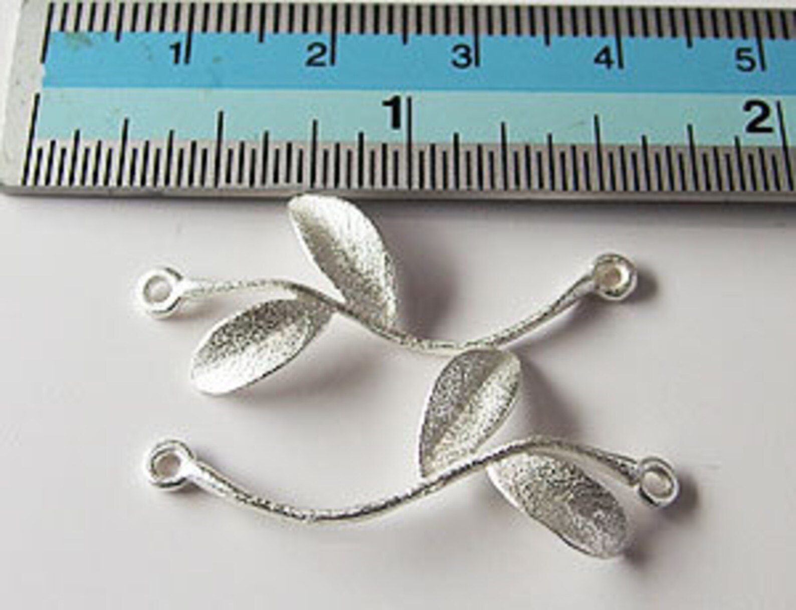 2 of 925 Sterling Silver Leaf Branch Links Connectors | Etsy