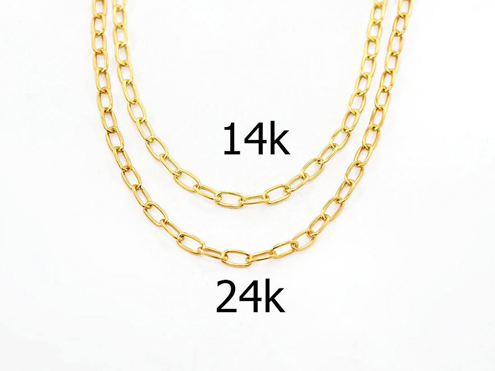 40 Inches of 925 Sterling Silver Gold Vermeil Style Chain 2x4 - Etsy