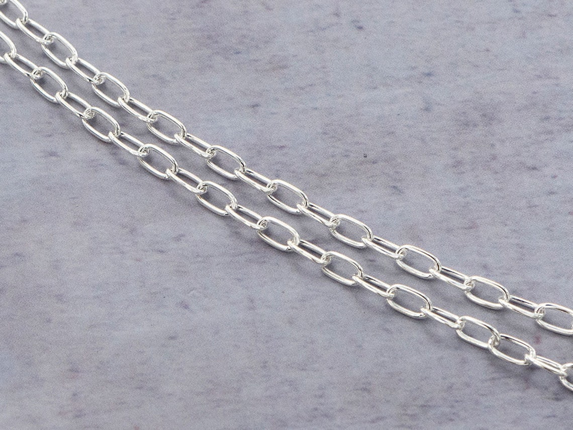 30 Inches of 925 Sterling Silver Chain 3x5 Mm. :th0578 - Etsy