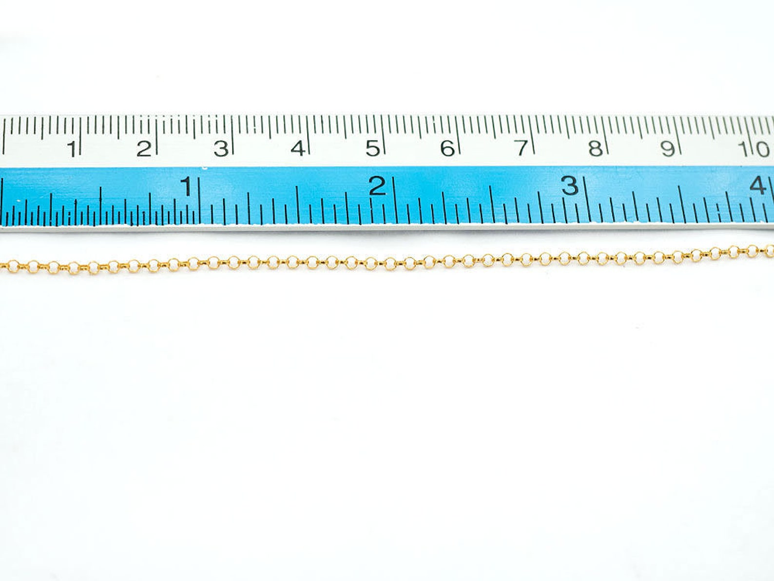 27 Inches of 925 Sterling Silver Gold Vermeil Style Rolo Chain 1.6 Mm ...